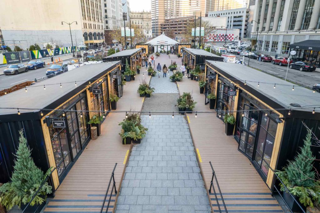 Project Spotlight: Detroit Holiday Village Retail Huts - ROXBOX Containers